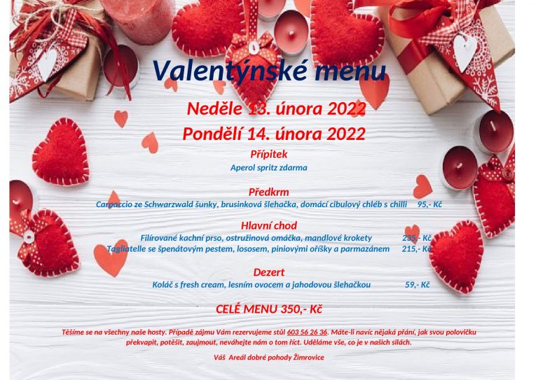 Valentýn, svátek zamilovaných v ADP – Areál Dobré Pohody Žimrovice